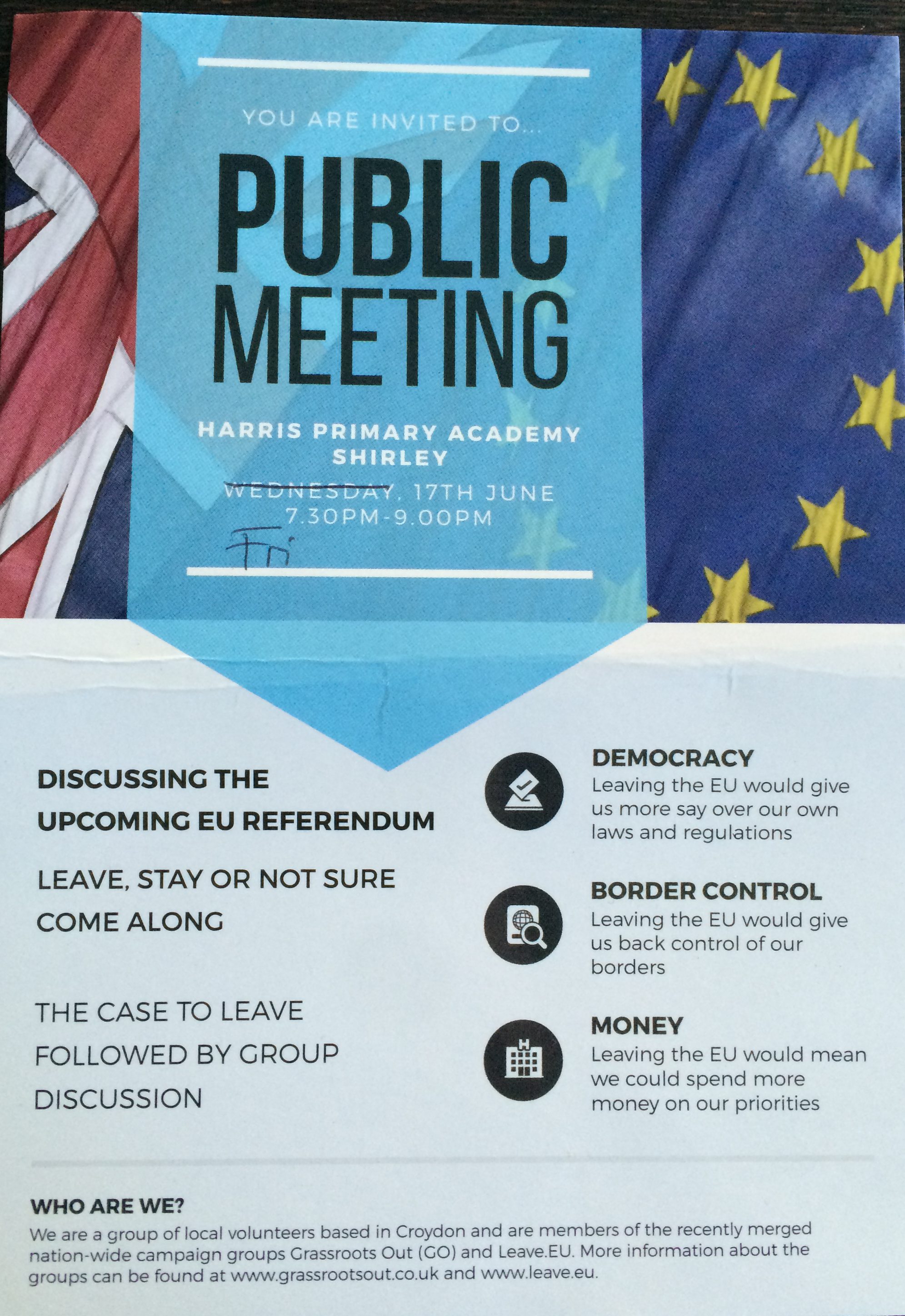 Croydon Brexit campaign go Dutch for their meeting leaflets | Inside ...