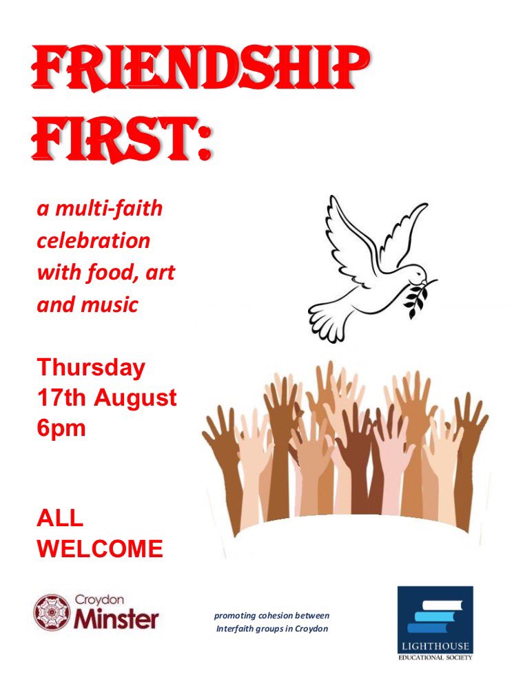 Friendship First multi-faith event, Croydon Minster, Aug 17 | Inside ...