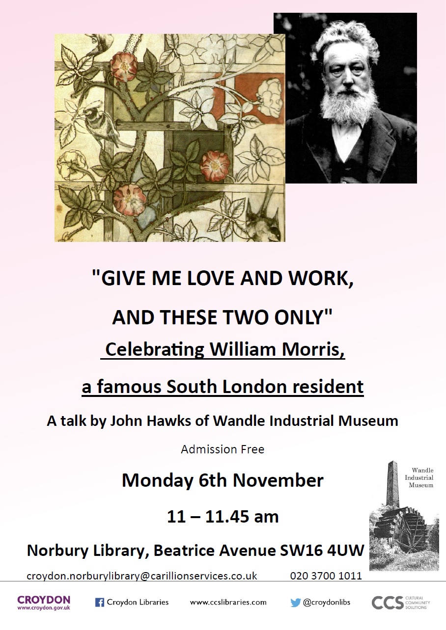 Celebrating William Morris, Norbury Library, Nov 6 | Inside Croydon