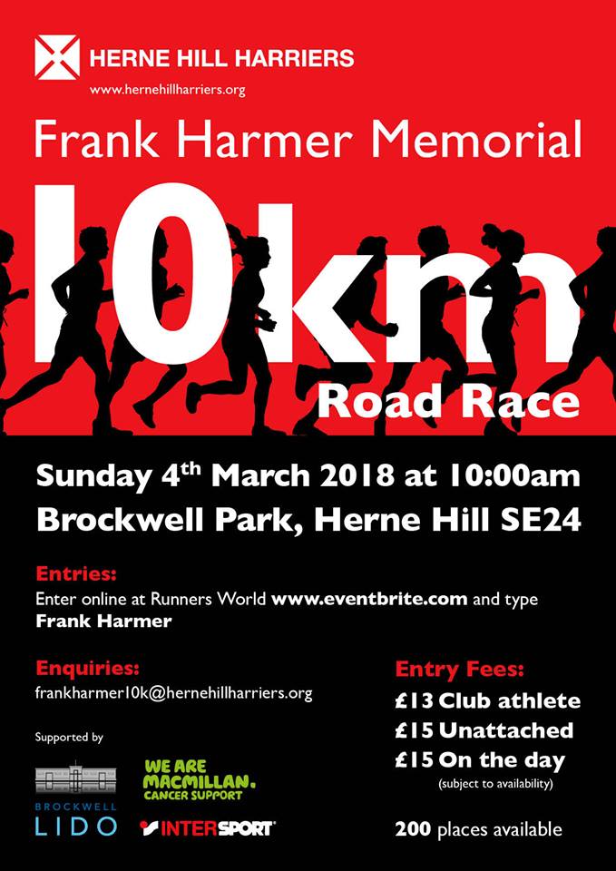 Frank Harmer Memorial 10km, Brockwell Park, Mar 4 | Inside Croydon