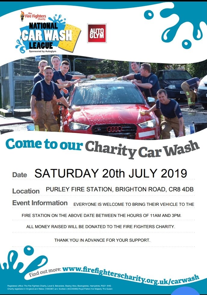 Charity Car Wash, Purley Fire Station, Brighton Road, Jul 20 | Inside ...
