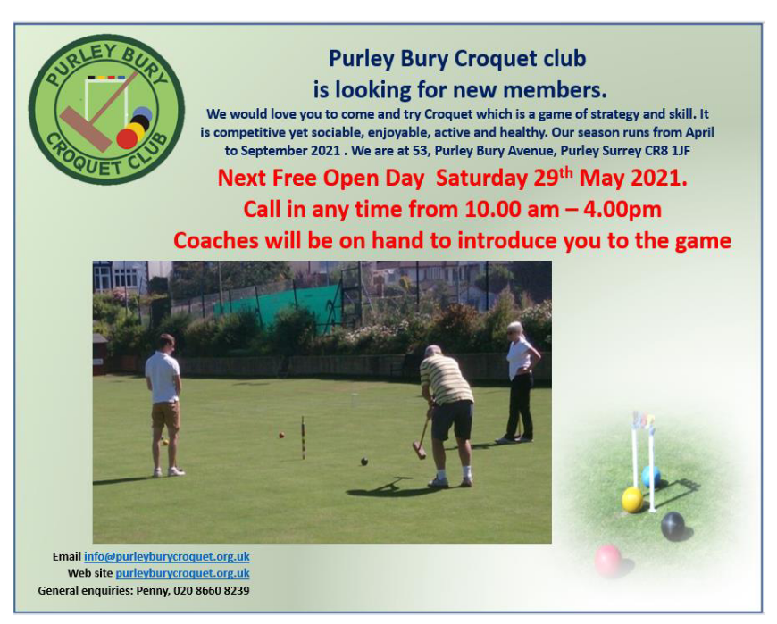 Purley Bury Croquet Club open day, free entry, May 29 | Inside Croydon
