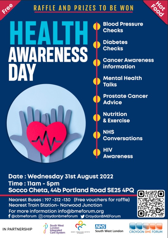 Health Awareness Day, Socco Cheta, South Norwood, Aug 31 | Inside Croydon