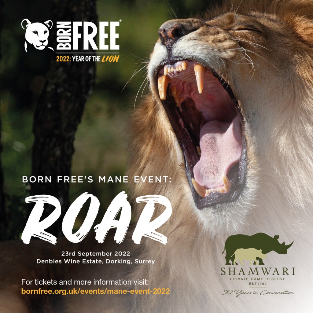 Born Free Foundation’s Mane Event dinner, Denbies, Sep 23 | Inside Croydon