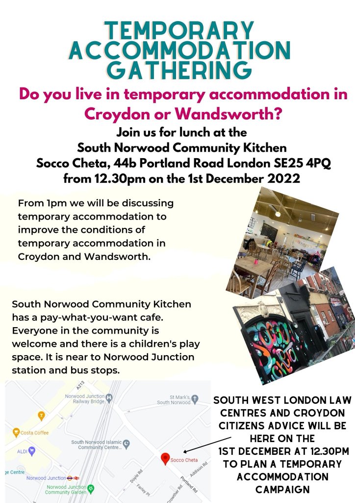 SWLLC Temporary Accommodation lunch, Socco Cheta, Dec 1 | Inside Croydon
