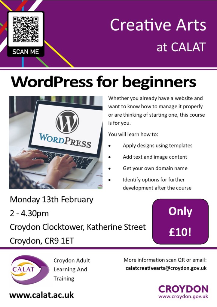 WordPress for beginners, CALAT at the Clocktower, Feb 13 | Inside Croydon