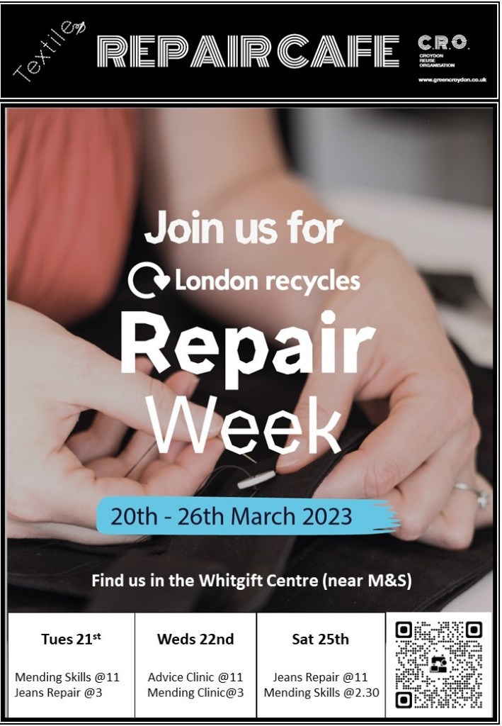 London Repair Week activities, Whitgift Centre, Mar 20-26 | Inside Croydon