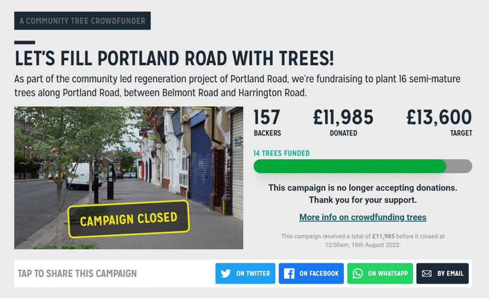Community campaigning raises £12,000 to green Portland Road | Inside ...