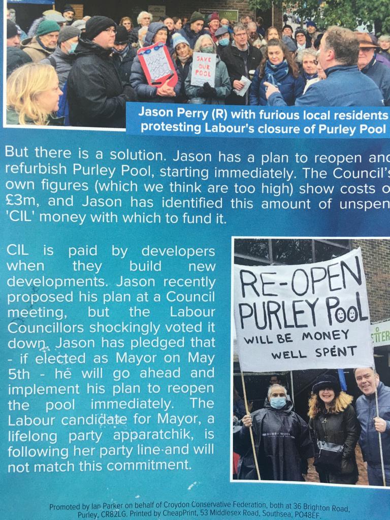 Perry abandons Tory election promise to reopen Purley Pool | Inside Croydon