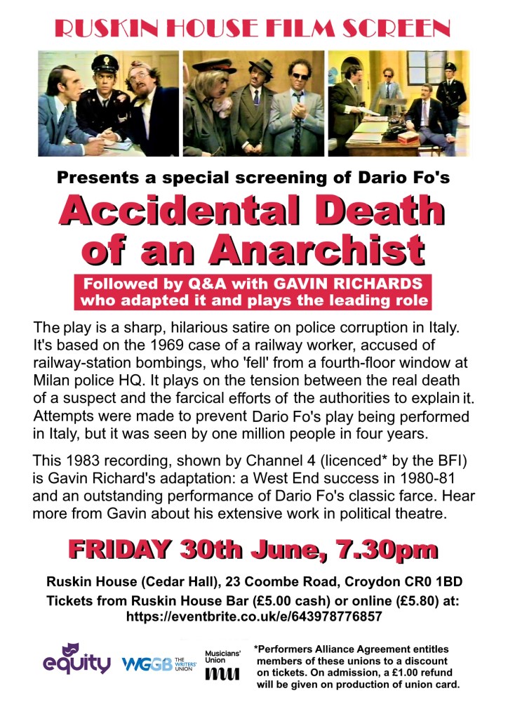 Accidental Death of an Anarchist, Ruskin House, Jun 30 | Inside Croydon