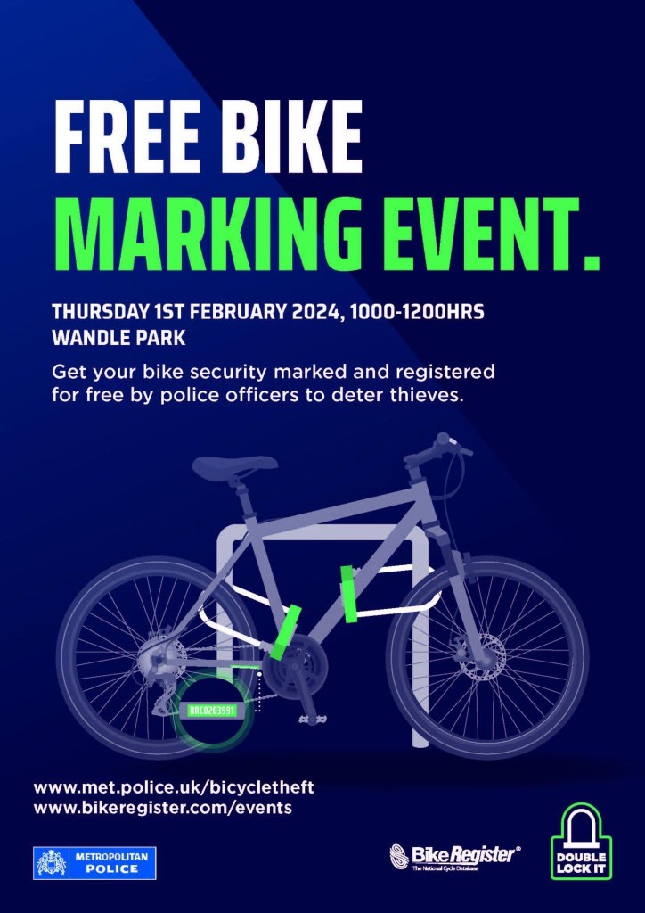 Free bike marking with Met Police, Wandle Park, Feb 1 | Inside Croydon