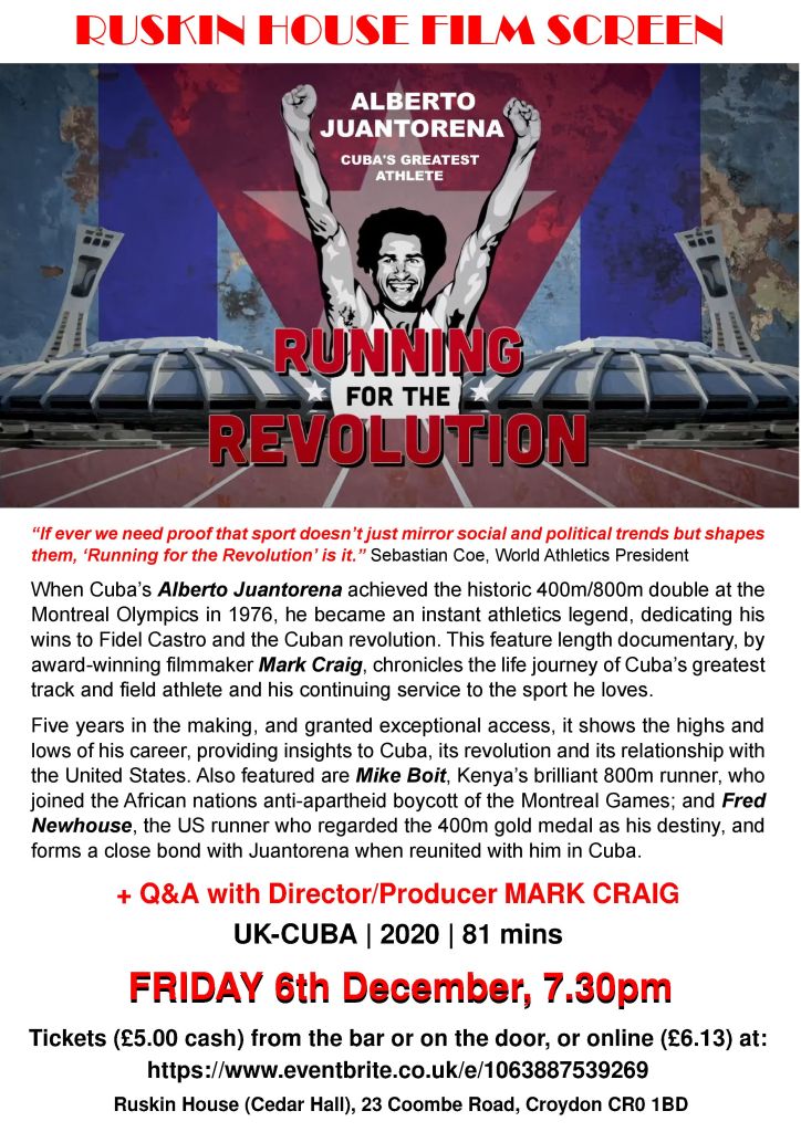Ruskin House Screen Club: Running for the Revolution, Dec 6 | Inside ...