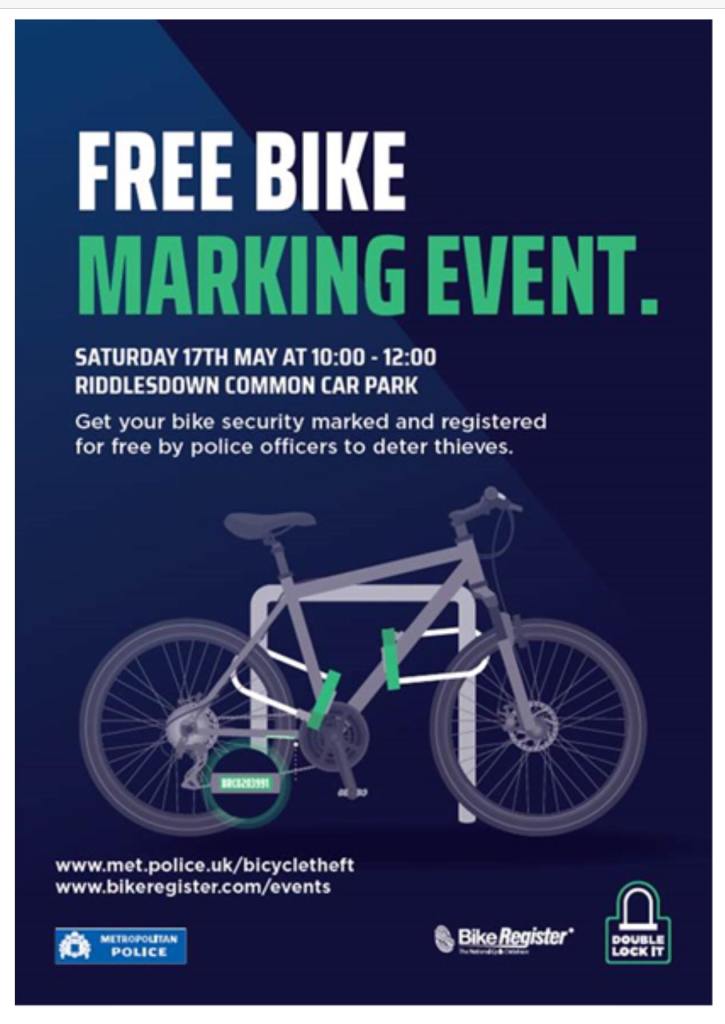 Free bike marking event, Riddlesdown Common, May 17 | Inside Croydon