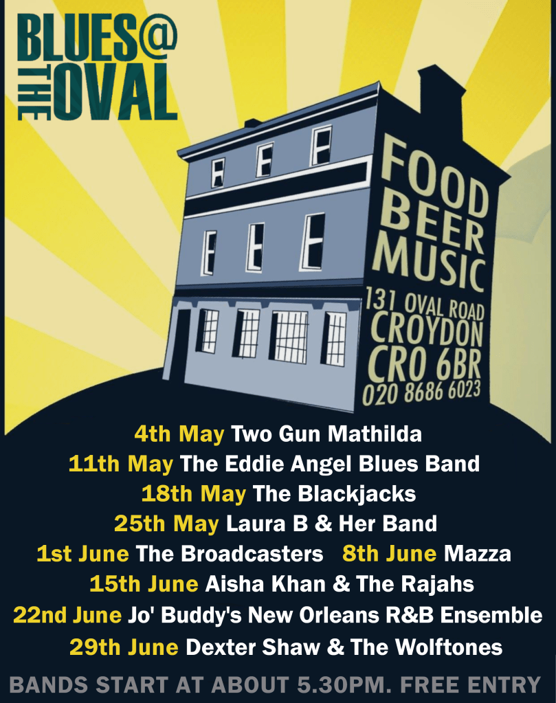 Blues at The Oval, free entry every Sunday, May-Jun listings | Inside ...