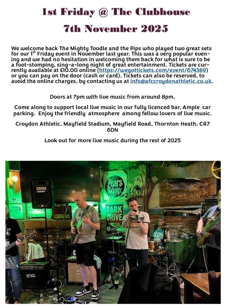 The Mighty Toodle and The Pips, Mayfield Clubhouse, Nov 7 | Inside Croydon