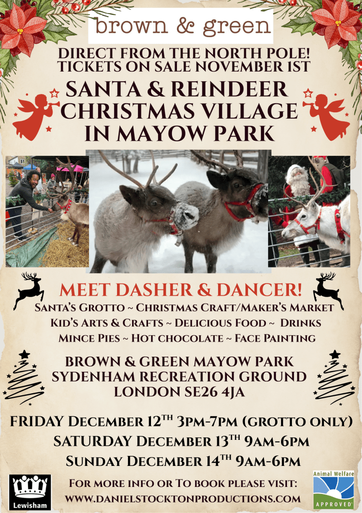 Santa’s Reindeer at Christmas Village Mayow Park, Dec 12-14 | Inside ...