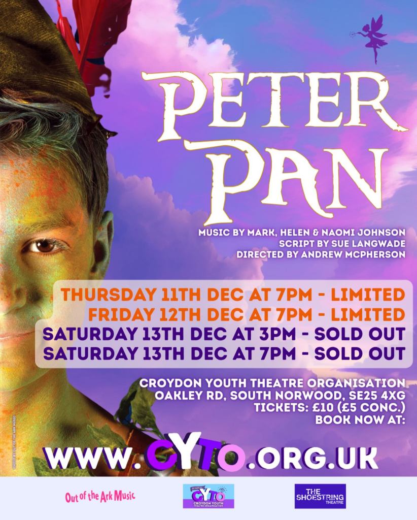 CYTO presents Peter Pan, Shoestring Theatre, Dec 11 to 13 | Inside Croydon